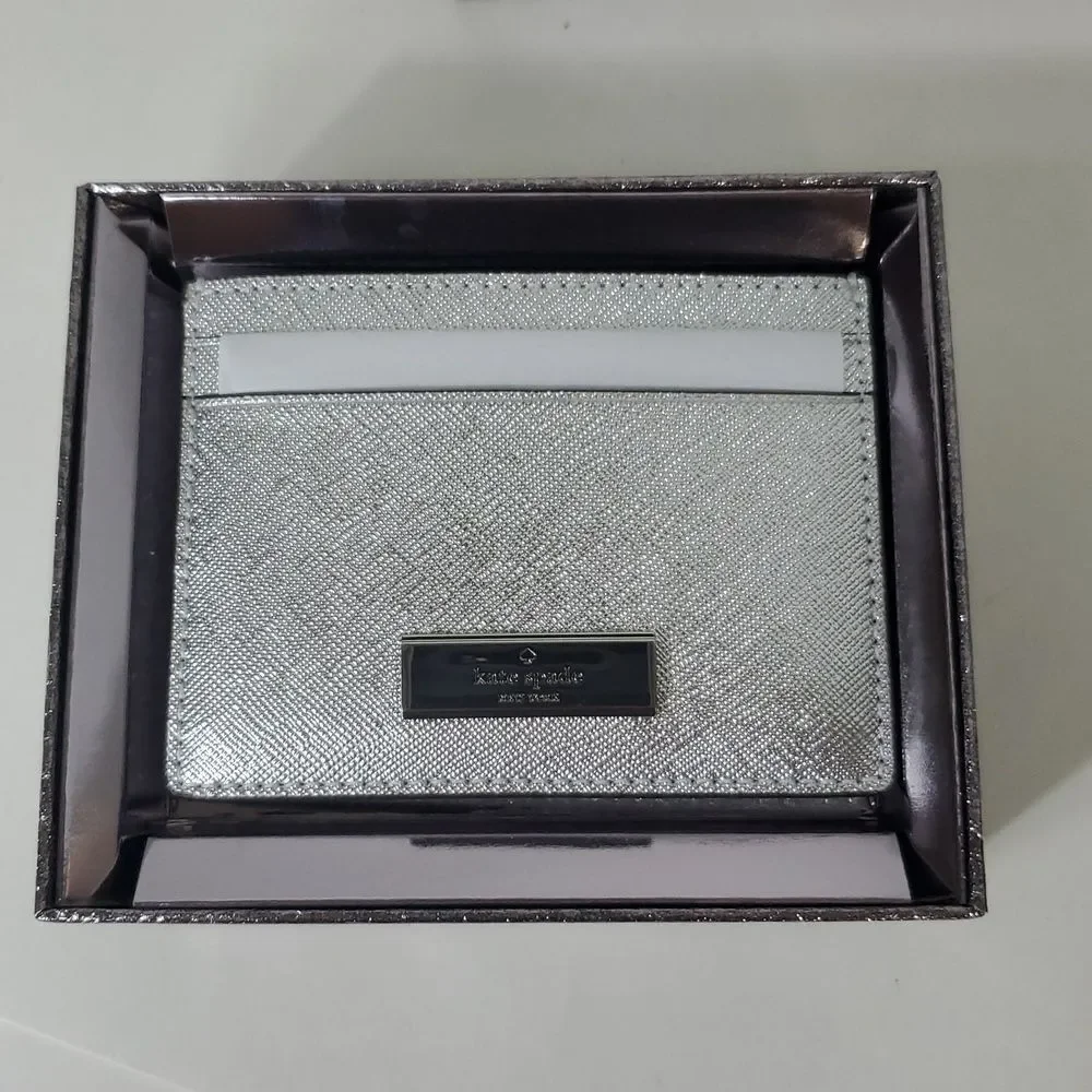 kate spade | Bags | Kate Spade Kenziecardholder Lunar Light Silver Nib ...